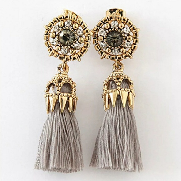 Jewelry | Vintage Gray Tassel Earrings Gray Earrimgs | Poshmark